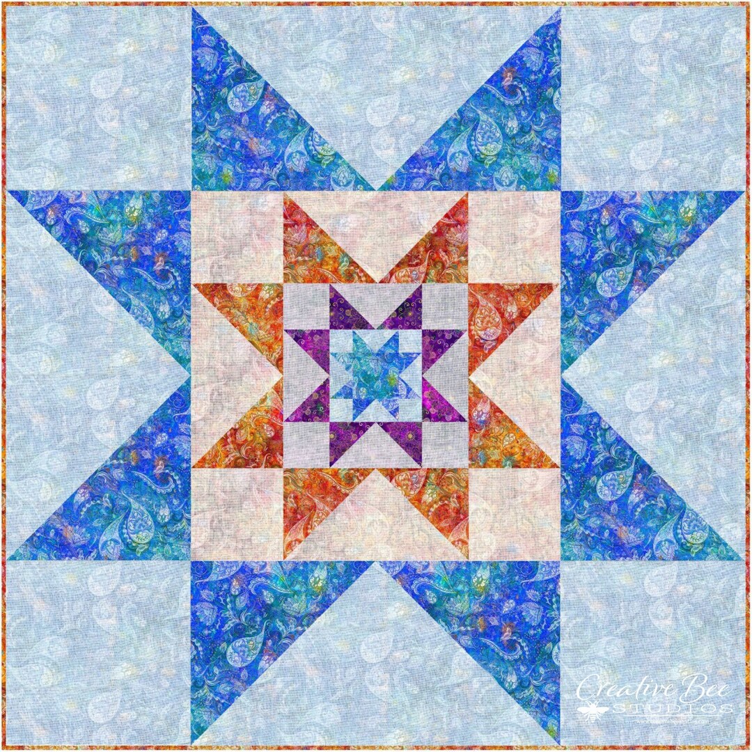 One Block Quilt-make This Nestled Star Pattern Quilt Using Only THREE ...