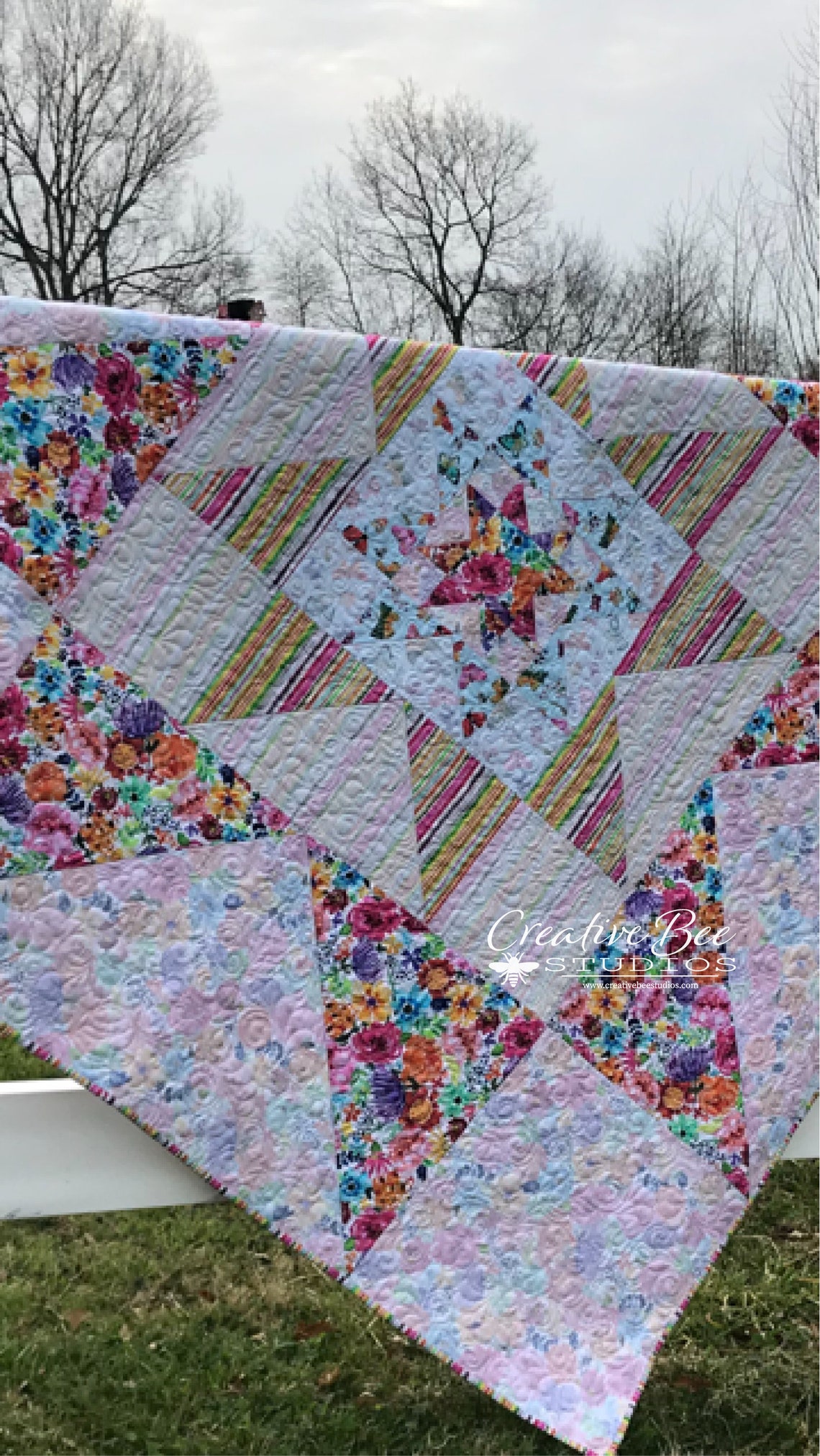 Quilt Pattern Nestled Variable Star Block Patchwork Quilt - Etsy