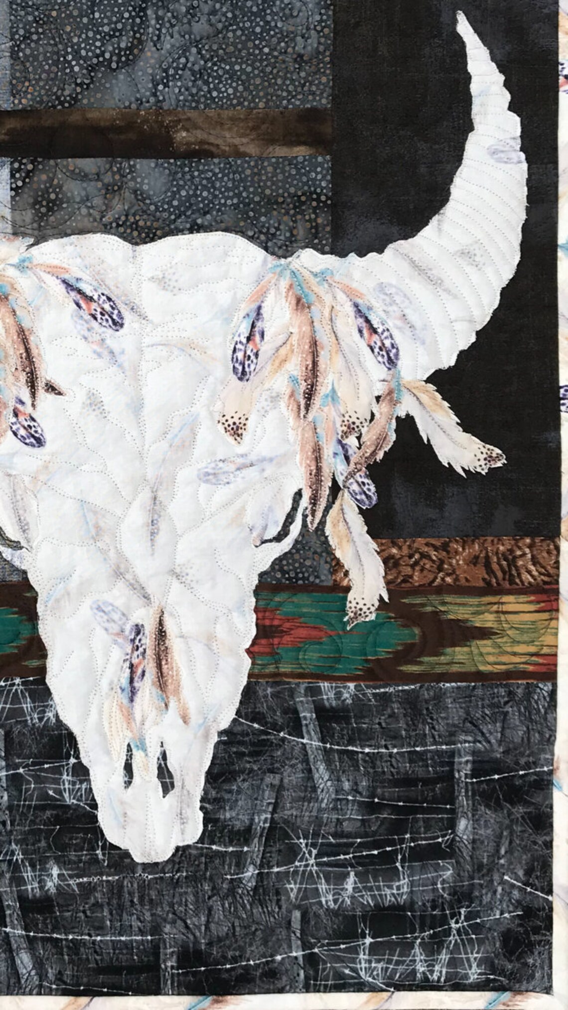 Bison Skull Quilt Bison Quilt Pattern Buffalo Skull Quilted | Etsy