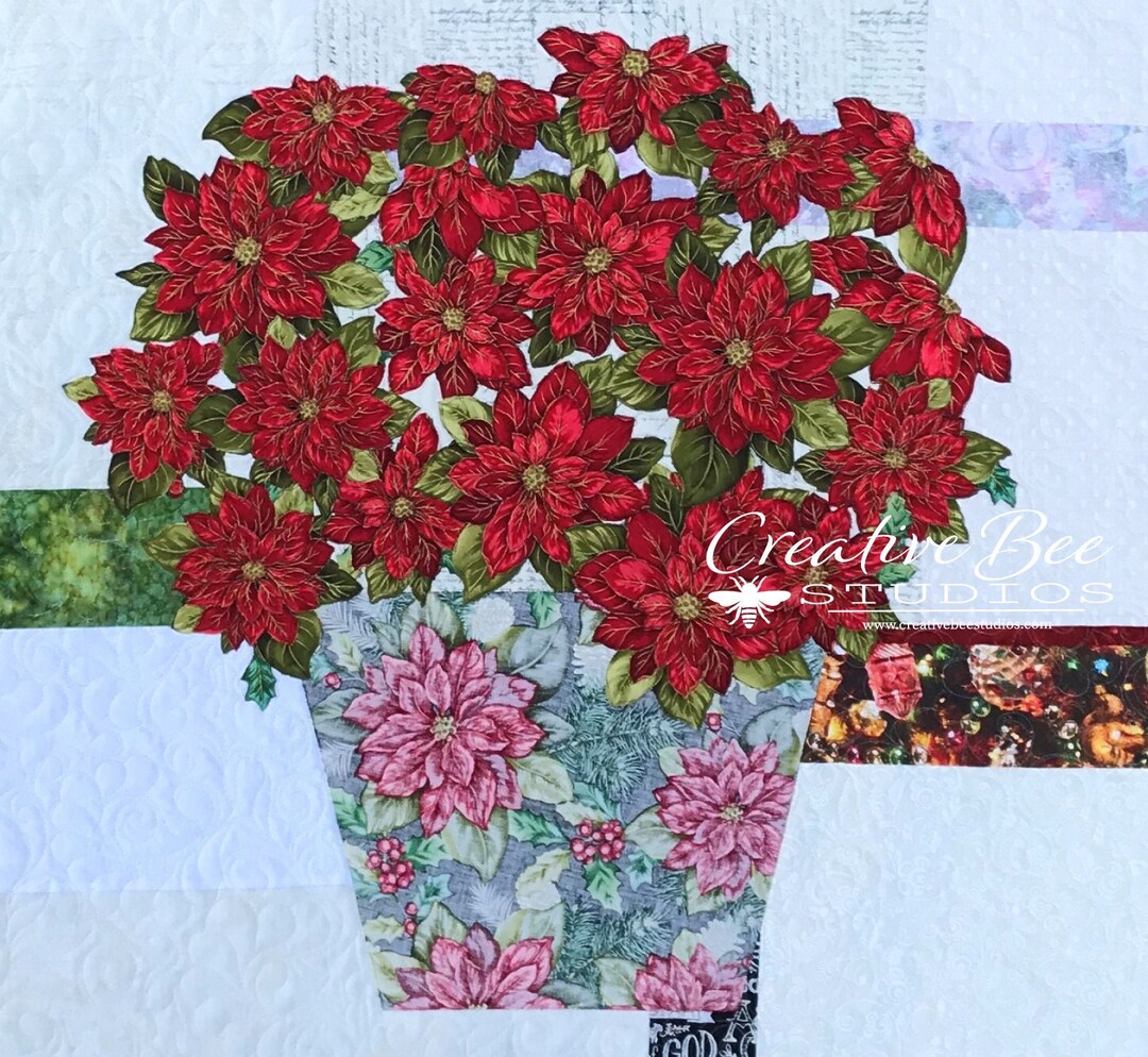 Easy Applique Designs - HOLLY, the Christmas Bouquet Quilt, is Made ...