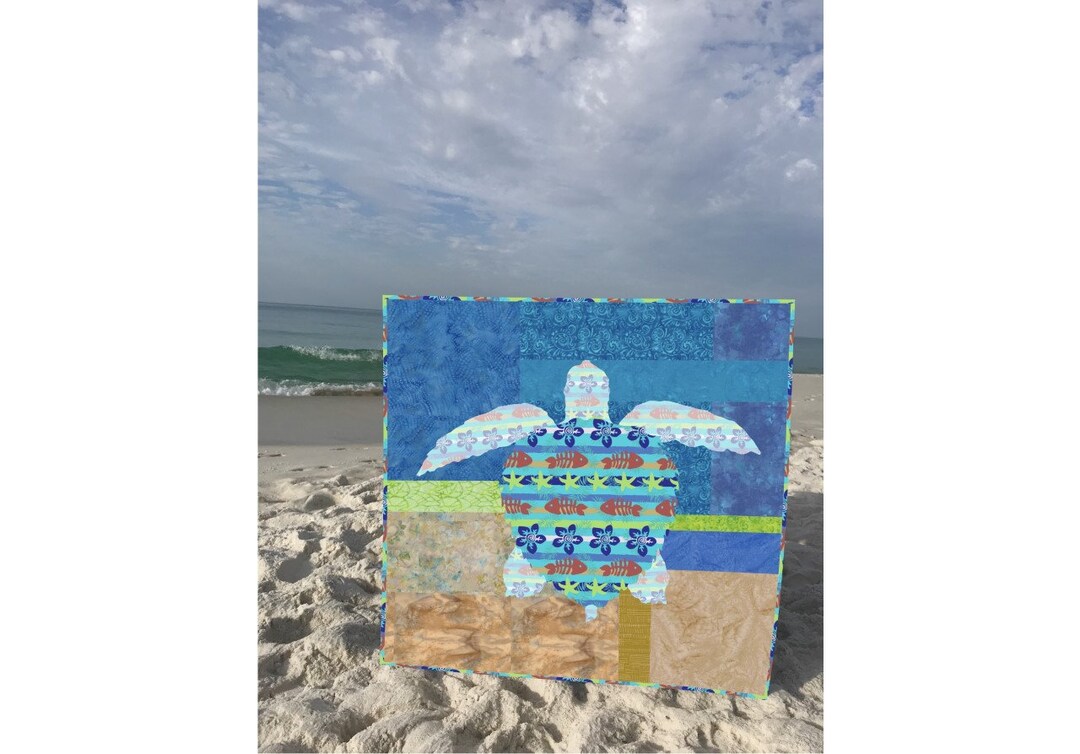 Sea Turtle Applique Quilt Pattern-sandy the Sea Turtle is Made With ...