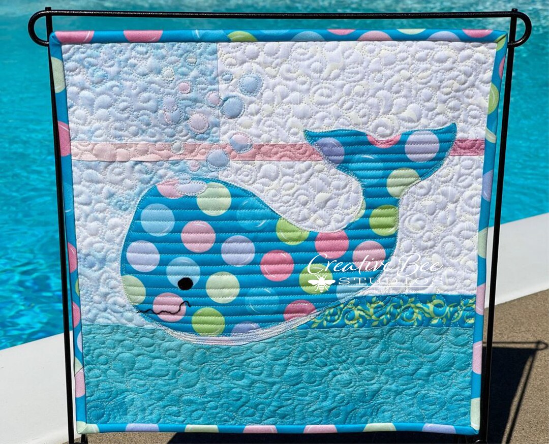 Whale Quilt Pattern, Miniature Quilt Patterns, Baby Whale Quilt, Baby ...