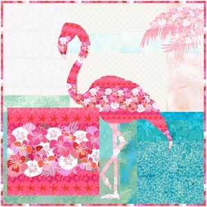 Flamingo Quilt Pattern - Fiona Quilt Pattern is a Fusible Applique ...