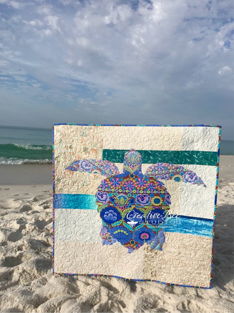 Sea Turtle Applique Quilt Pattern-sandy the Sea Turtle is Made With ...