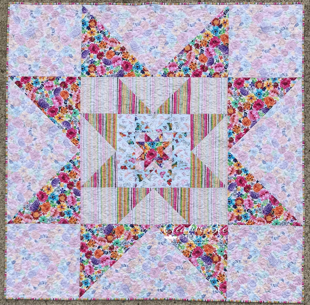 Quilt Pattern, Nestled Variable Star Block Patchwork Quilt Pattern ...
