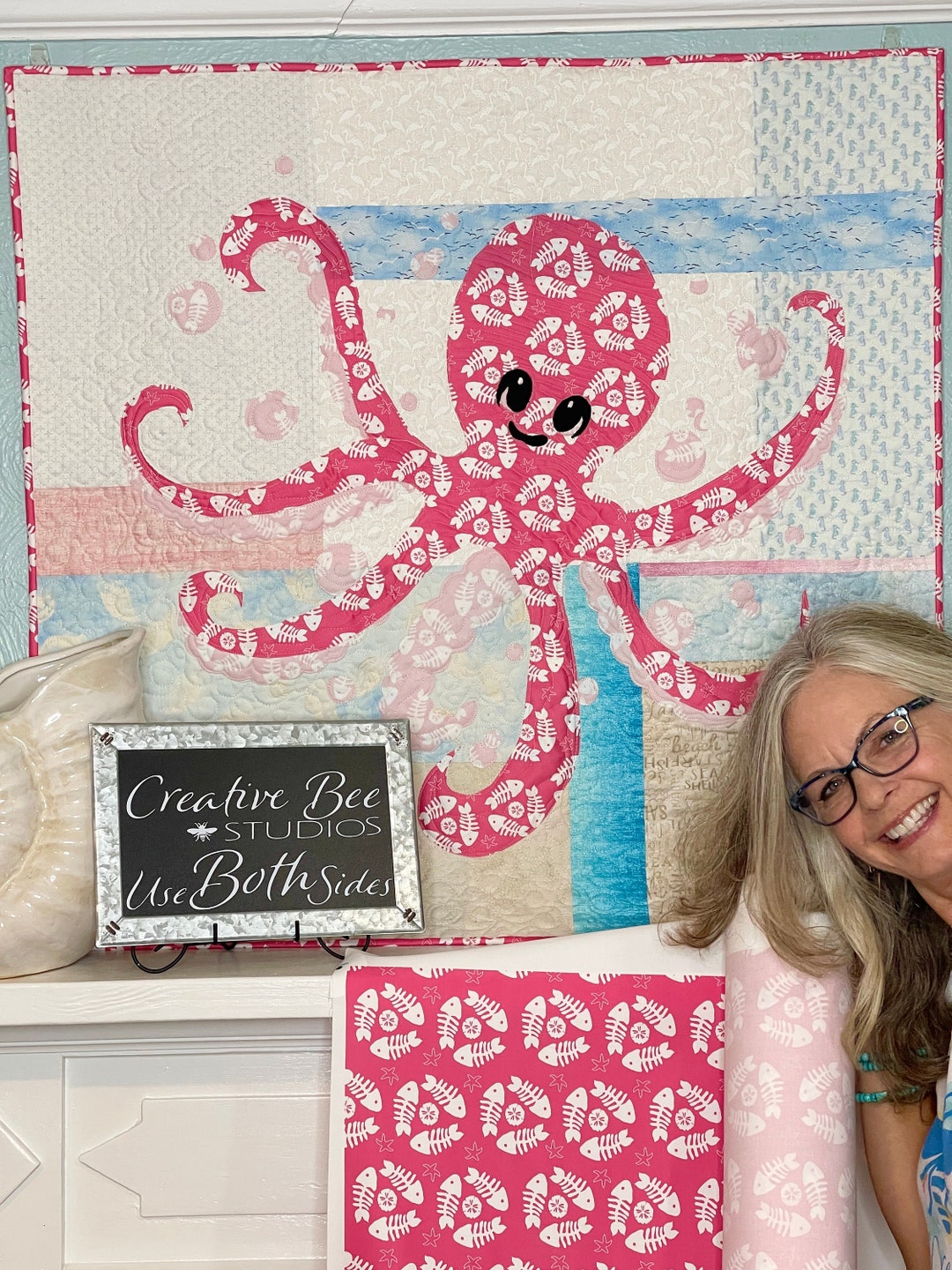 Octopus Applique Pattern & Focus Fabric Set - Make PINKY, the ...