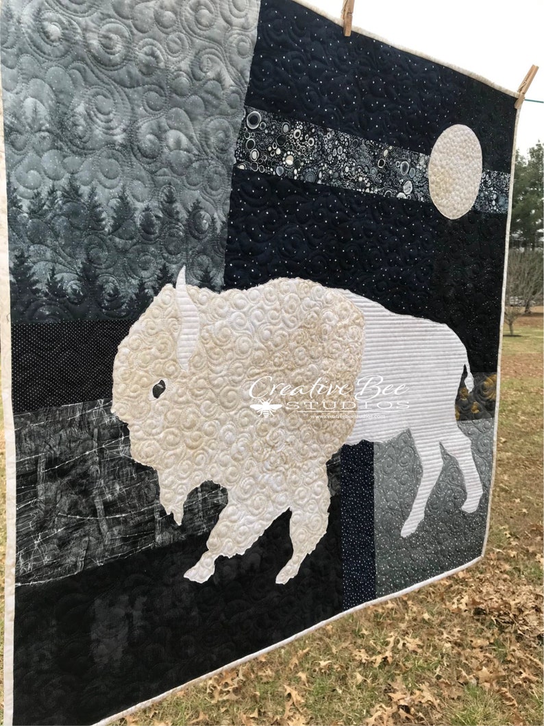 Wildlife Applique Rustic Buffalo Quilt Pattern for DIY Home - Etsy