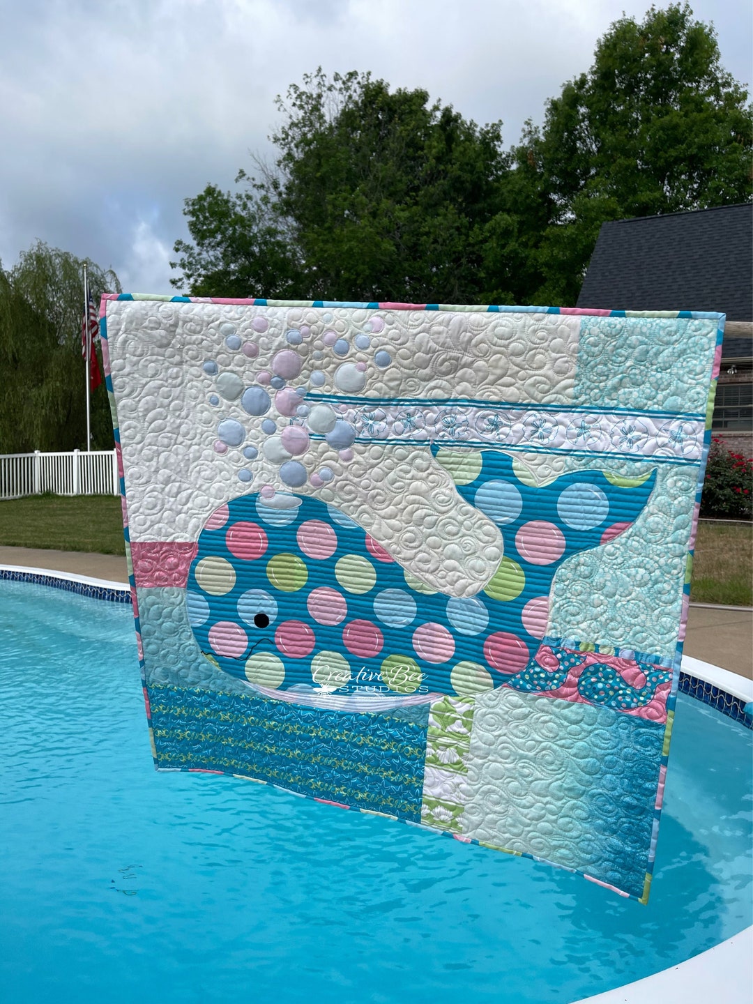 Whale Quilt Pattern to Make BUBBLES the Baby Whale Quilt for Nautical ...