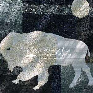 Wildlife Applique, Rustic Buffalo Quilt Pattern for DIY Home Decor ...