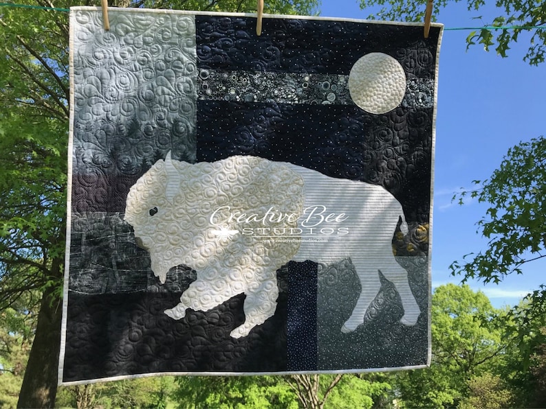 Wildlife Applique Rustic Buffalo Quilt Pattern for DIY Home - Etsy