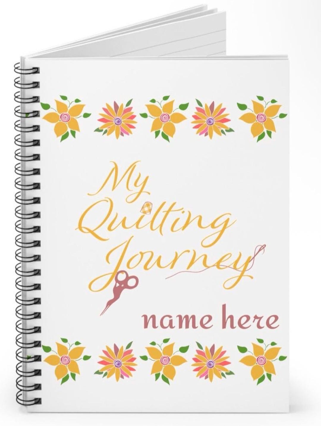 My Quilting Journey Personalized Sunflower Notebook - Great Gift for ...