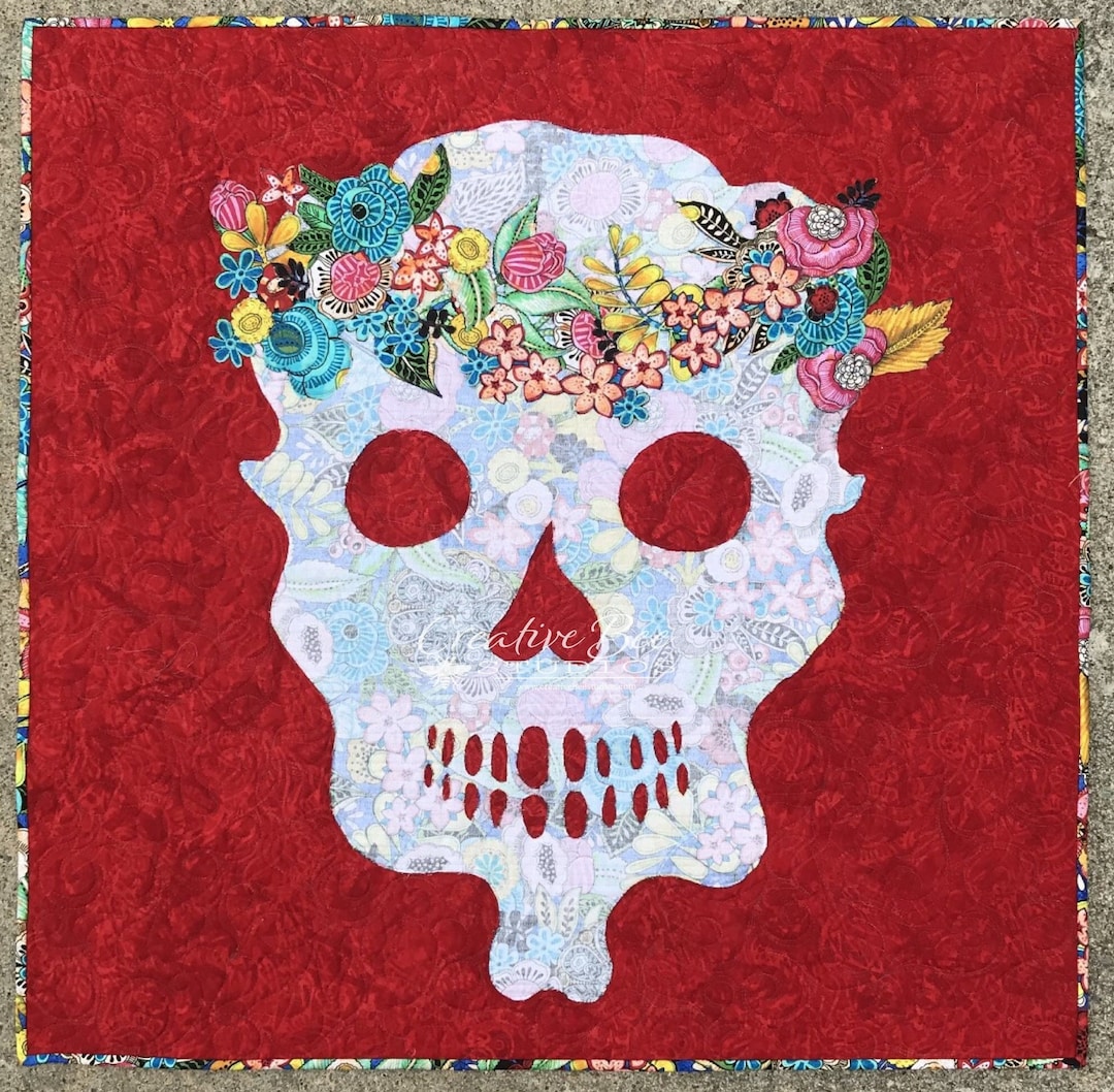 Sugar Skull Quilt Pattern & Focus Fabric Set - Use Both Beautiful Sides ...