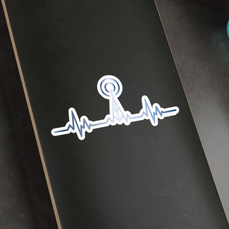 HAM Radio Operator Decal: Heartbeat Antenna - Funny Amateur Radio Gift ...