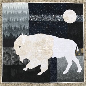 Wildlife Applique, Rustic Buffalo Quilt Pattern for DIY Home Decor ...
