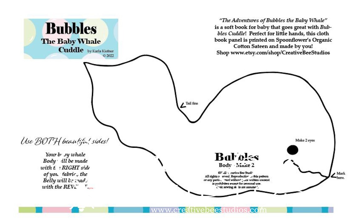 Stuffed Whale Pattern DIY Stuffed Animal Kit Baby Whale - Etsy