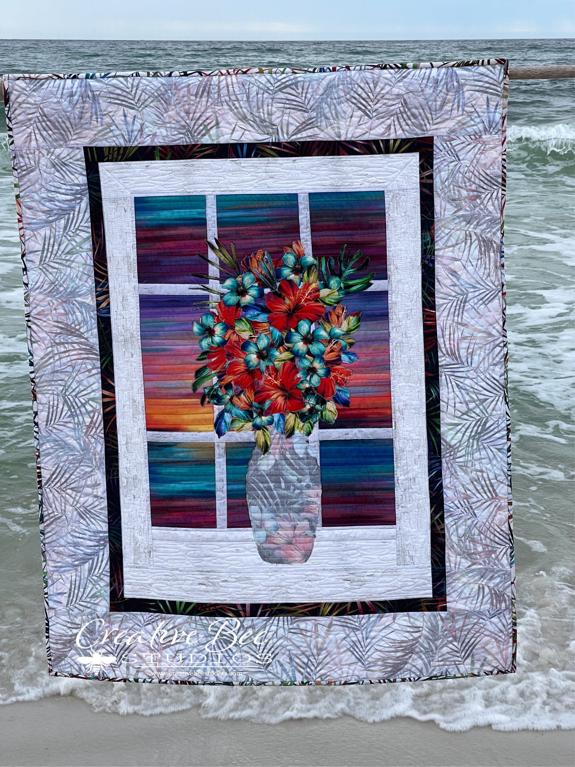 Tropical Sunset Bouquet Quilt Pattern: Fusible Applique Wall Hanging - Etsy