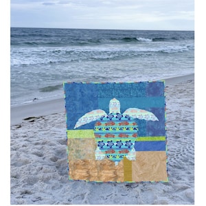 Sea Turtle Applique Quilt Pattern-sandy the Sea Turtle is Made With ...