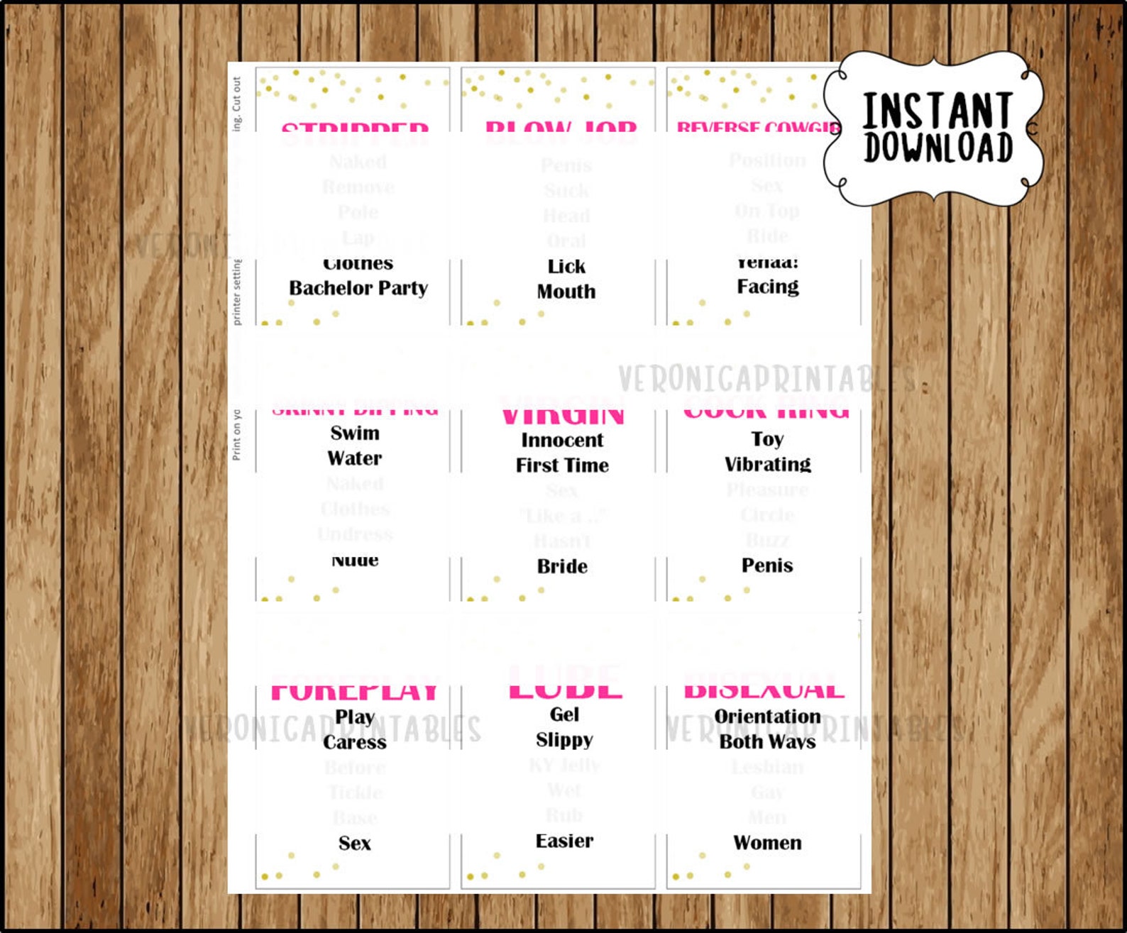 Dirty Bachelorette Taboo 45 Card, Bachelorette Party Game, Bridal Shower Games, Bachelorette ...