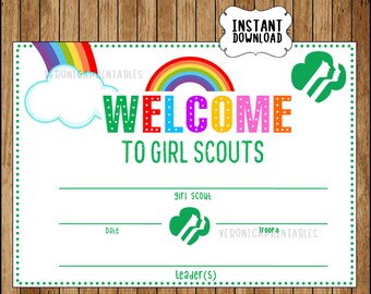 Girl Scouts Certificate - Etsy