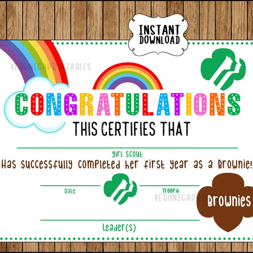 Brownie Girl Scout Badge/award Tracker Instant Download | Etsy