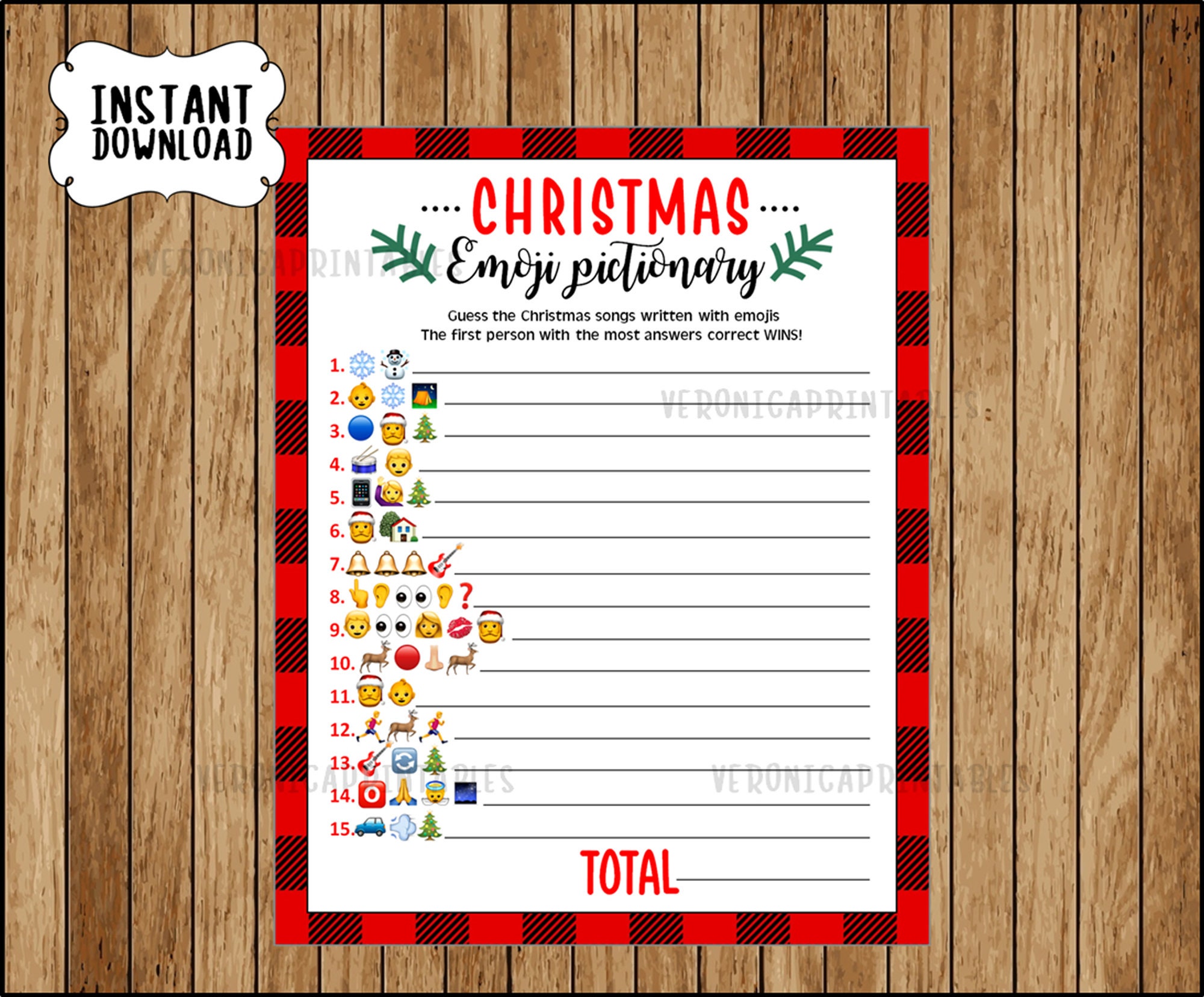 Printable Holiday Emoji Pictionary Holiday Party Game | Etsy
