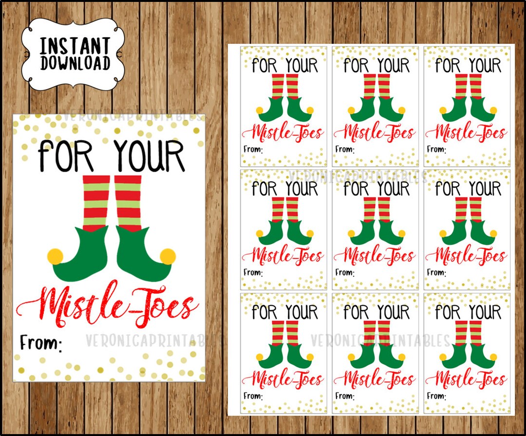 INSTANT DOWNLOAD for Your Mistle-toes Christmas Gift Tags Printable Elf ...