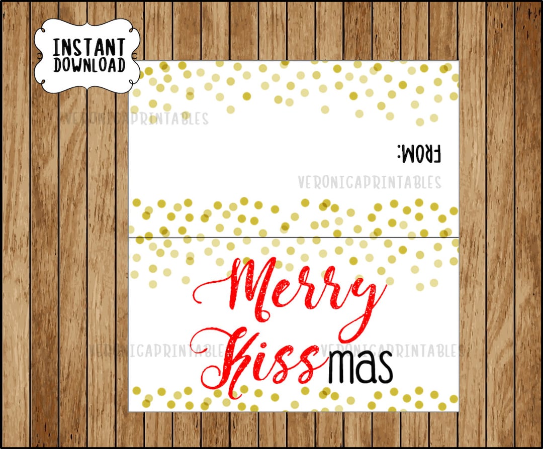 Merry Kissmas Christmas Treat Bag Topper - Printable Merry Kissmas Lip ...