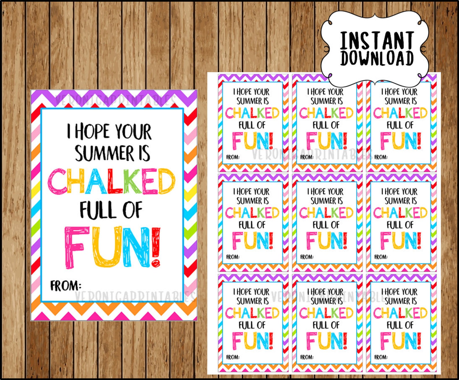 Hope Your Summer is Chalked Full of Fun! Diy, Printable, Favor Tag, End ...