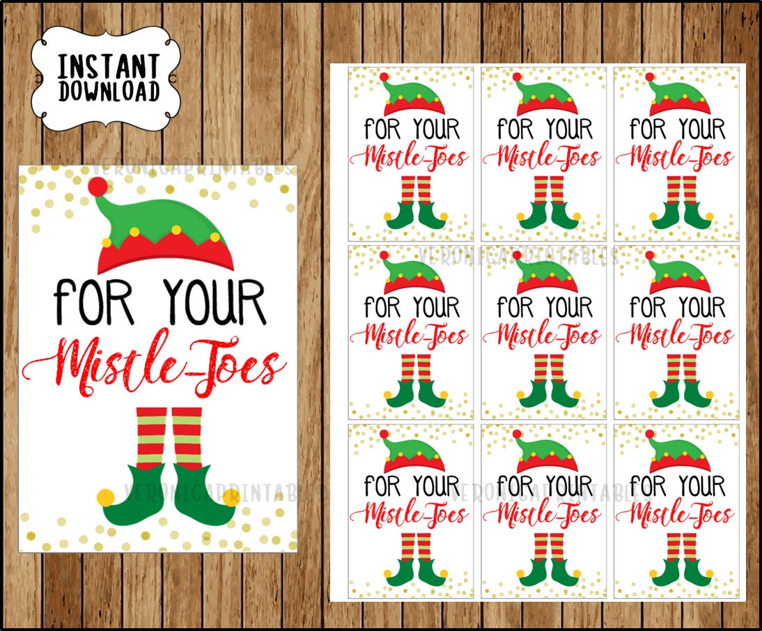 For Your Mistle-Toes Christmas Gift Tags Printable Elf Feet | Etsy
