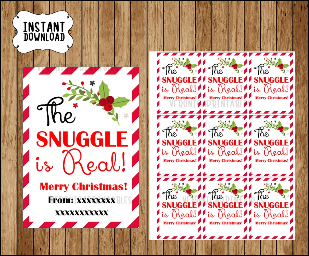 EDITABLE the Snuggle is Real Christmas Gift Tags, Secret Santa, Office ...