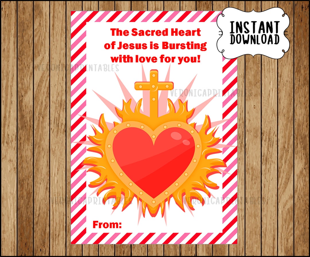 Catholic Valentine's Day Cards Instant Download, Printable Christian ...