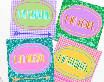 I Am Affirmation Cards Printable Inspirational Cards Instant | Etsy