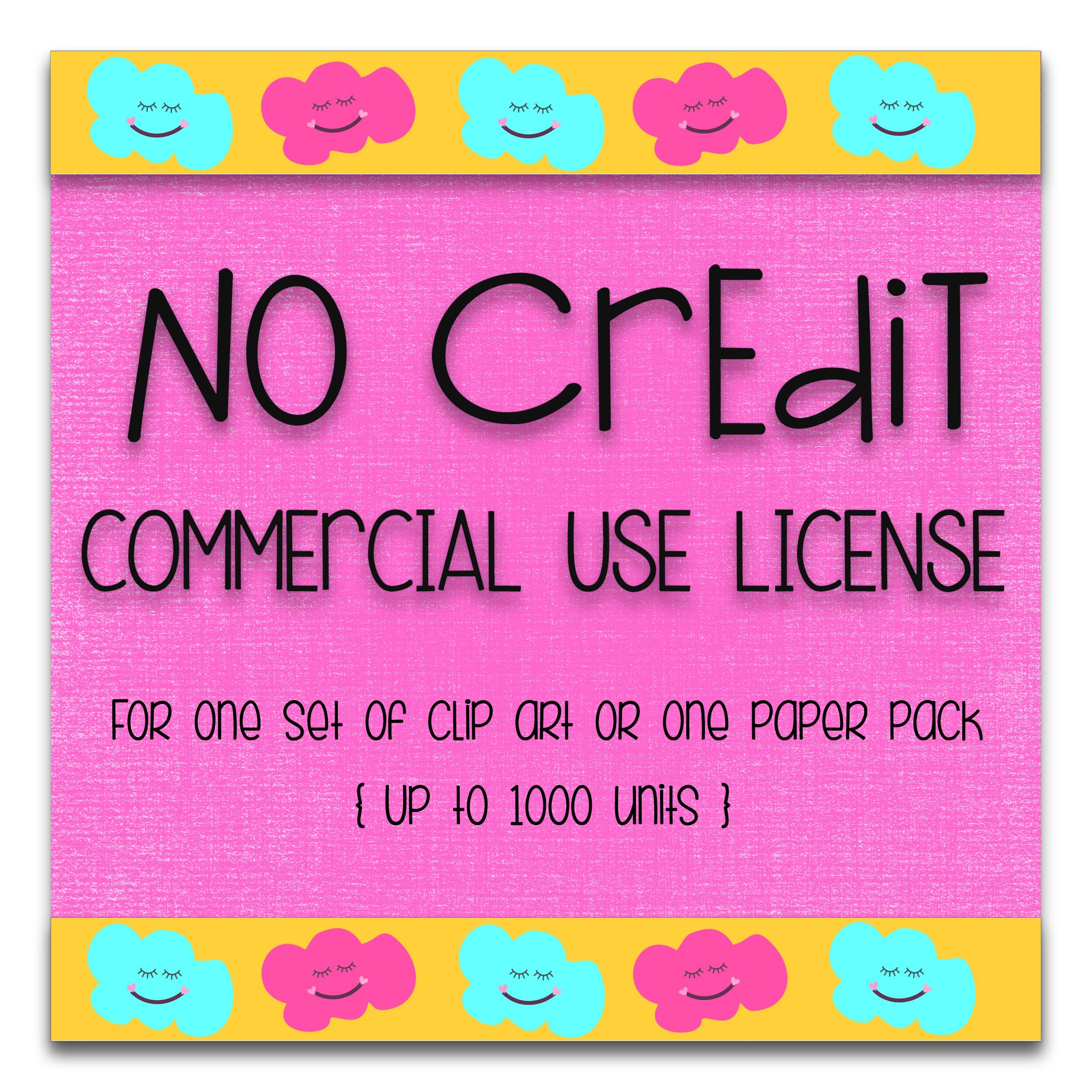 Commercial Use License No Credit Required License Clip Art - Etsy