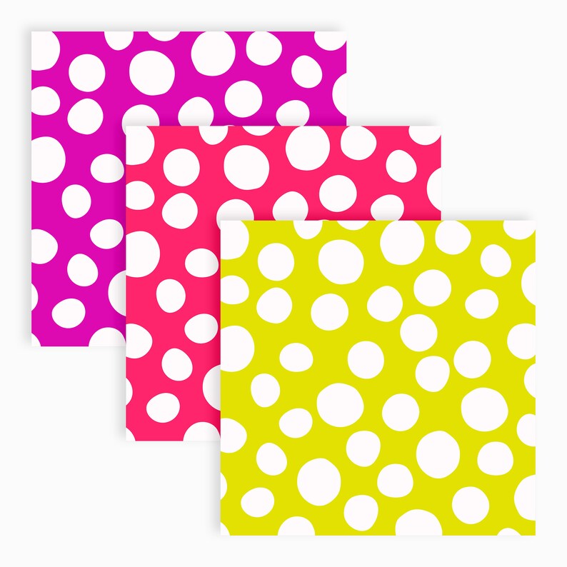 Large Rainbow Polka Dot Digital Paper Set Polka Dots, Commercial Use ...