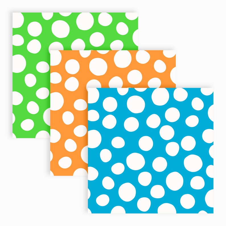 Large Rainbow Polka Dot Digital Paper Set Polka Dots, Commercial Use ...