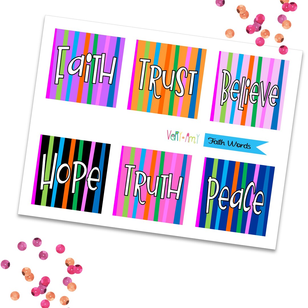 Faith Word Cards Printable Inspirational Cards Instant - Etsy