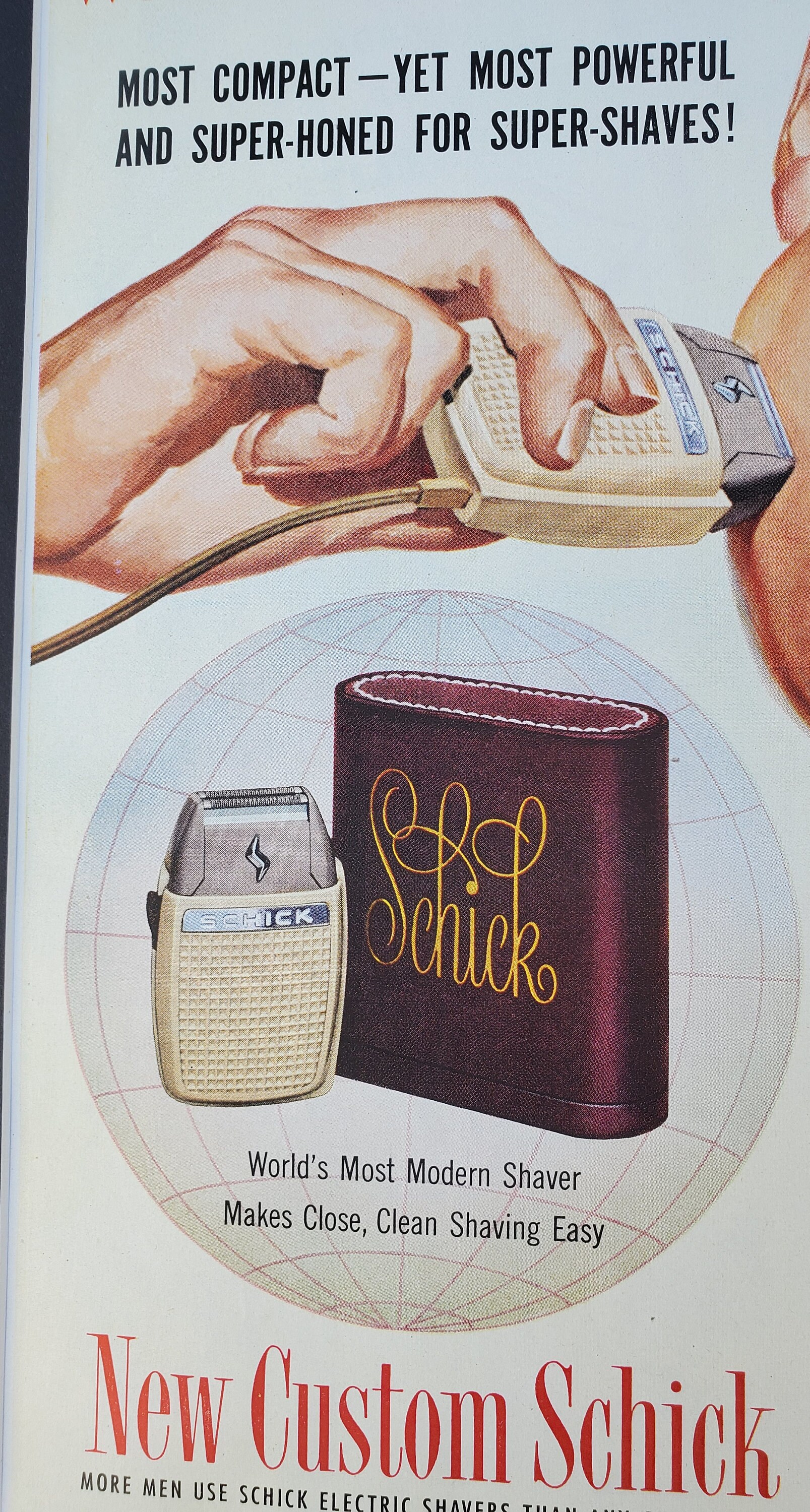 Vintage Schick Electric Razor Print Advertisement, 1950s, Wall-art ...
