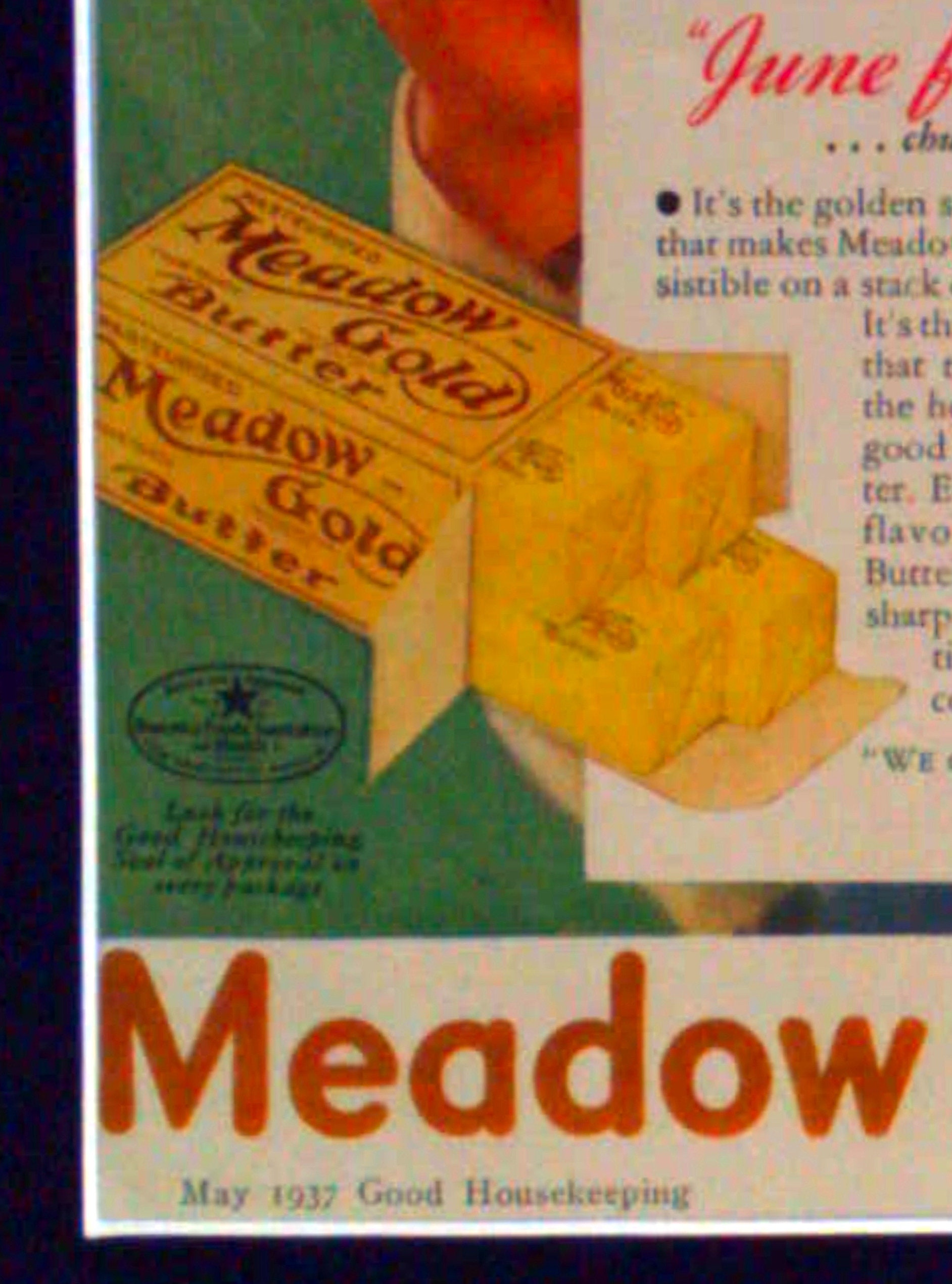 Vintage Meadow Gold Butter Magazine Advertisement, 1930s, Wall-art ...