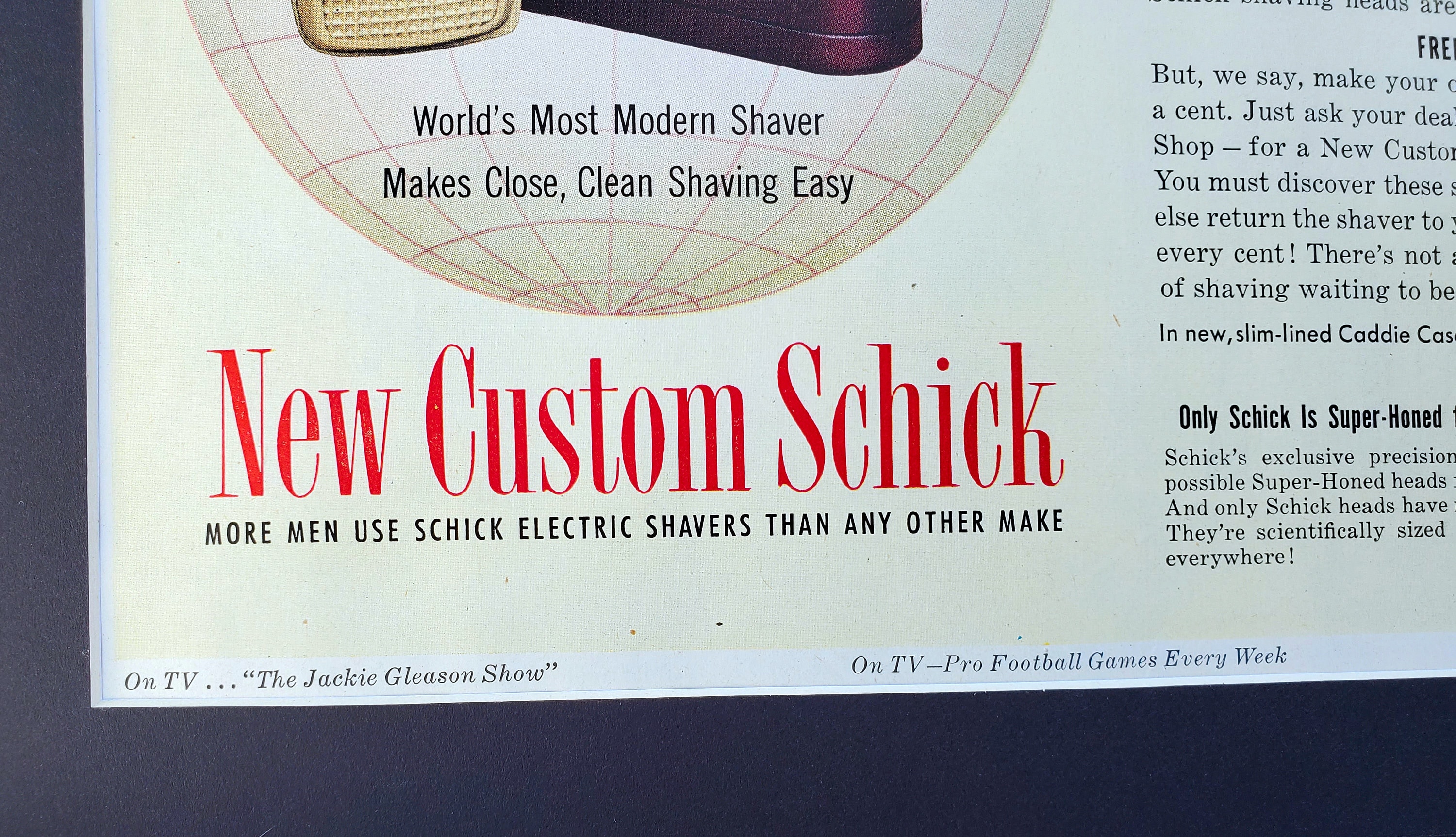 Vintage Schick Electric Razor Print Advertisement, 1950s, Wall-art ...