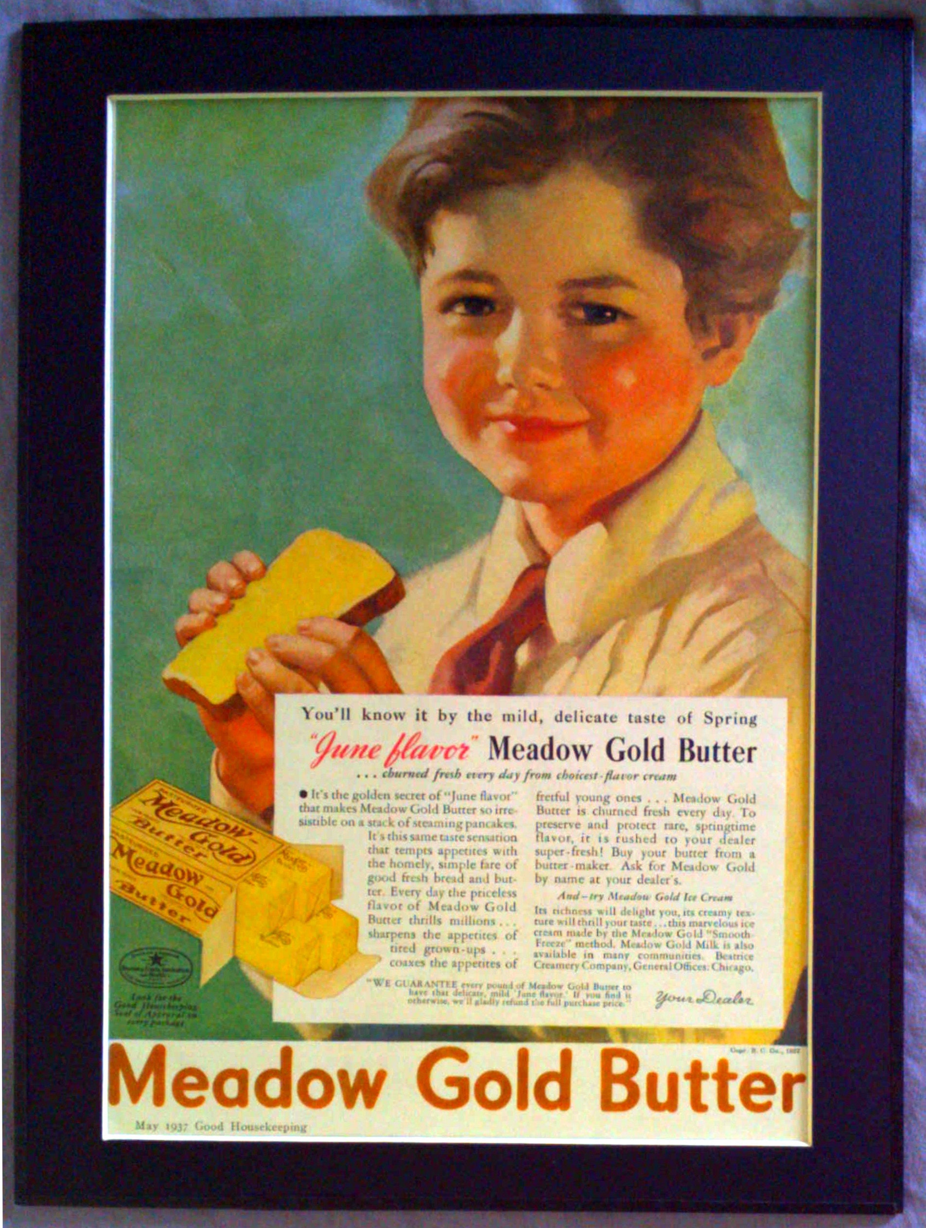 Vintage Meadow Gold Butter Magazine Advertisement, 1930s, Wall-art ...