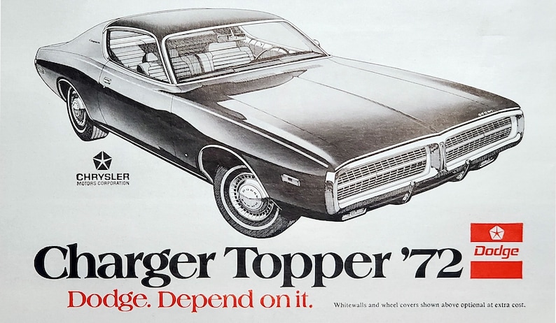 Vintage Dodge Charger Magazine Advertisement 1970s Wall-art - Etsy