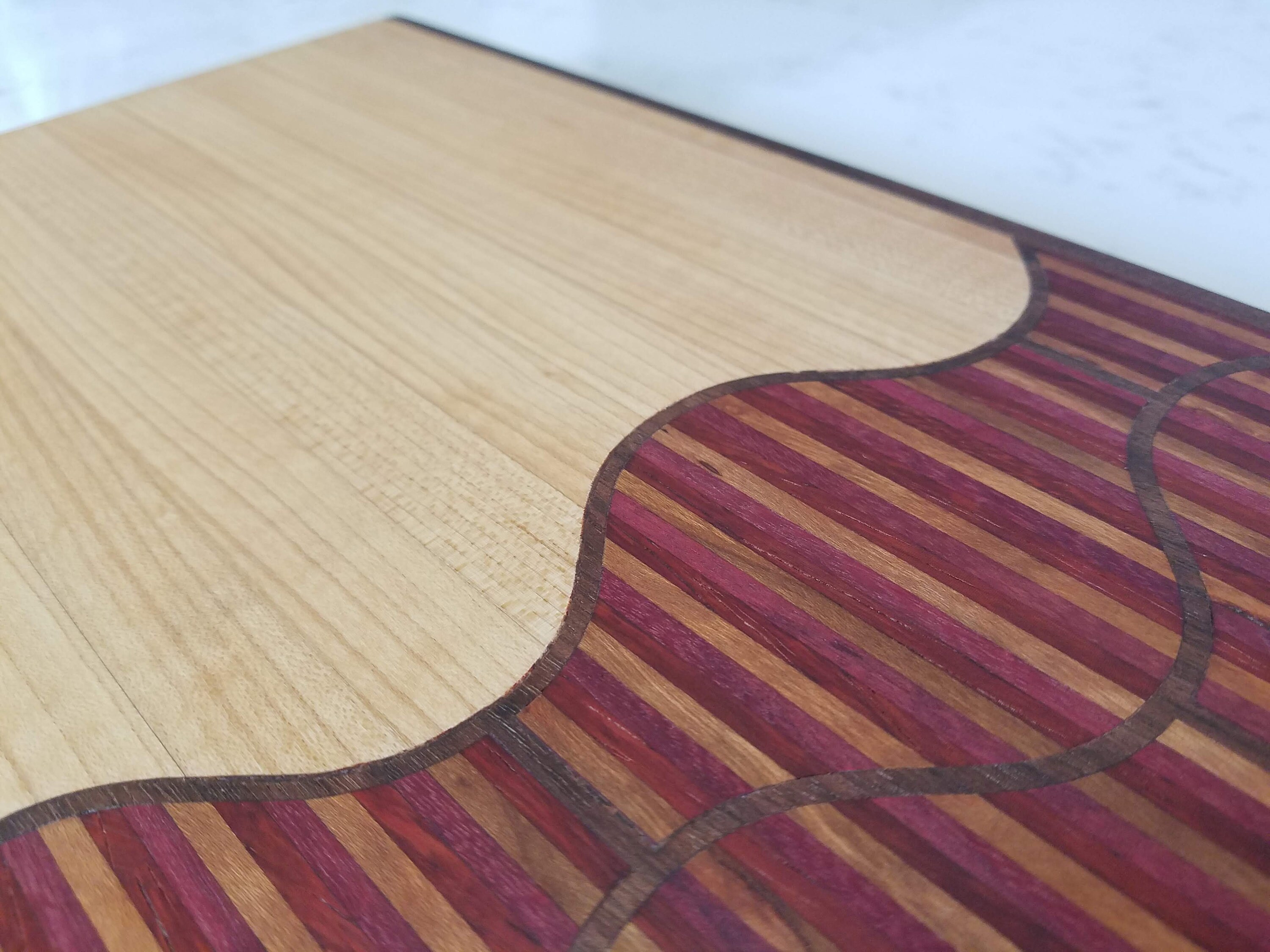 Large Custom Cutting Board With Maple, Walnut, Cherry, Purpleheart, and ...