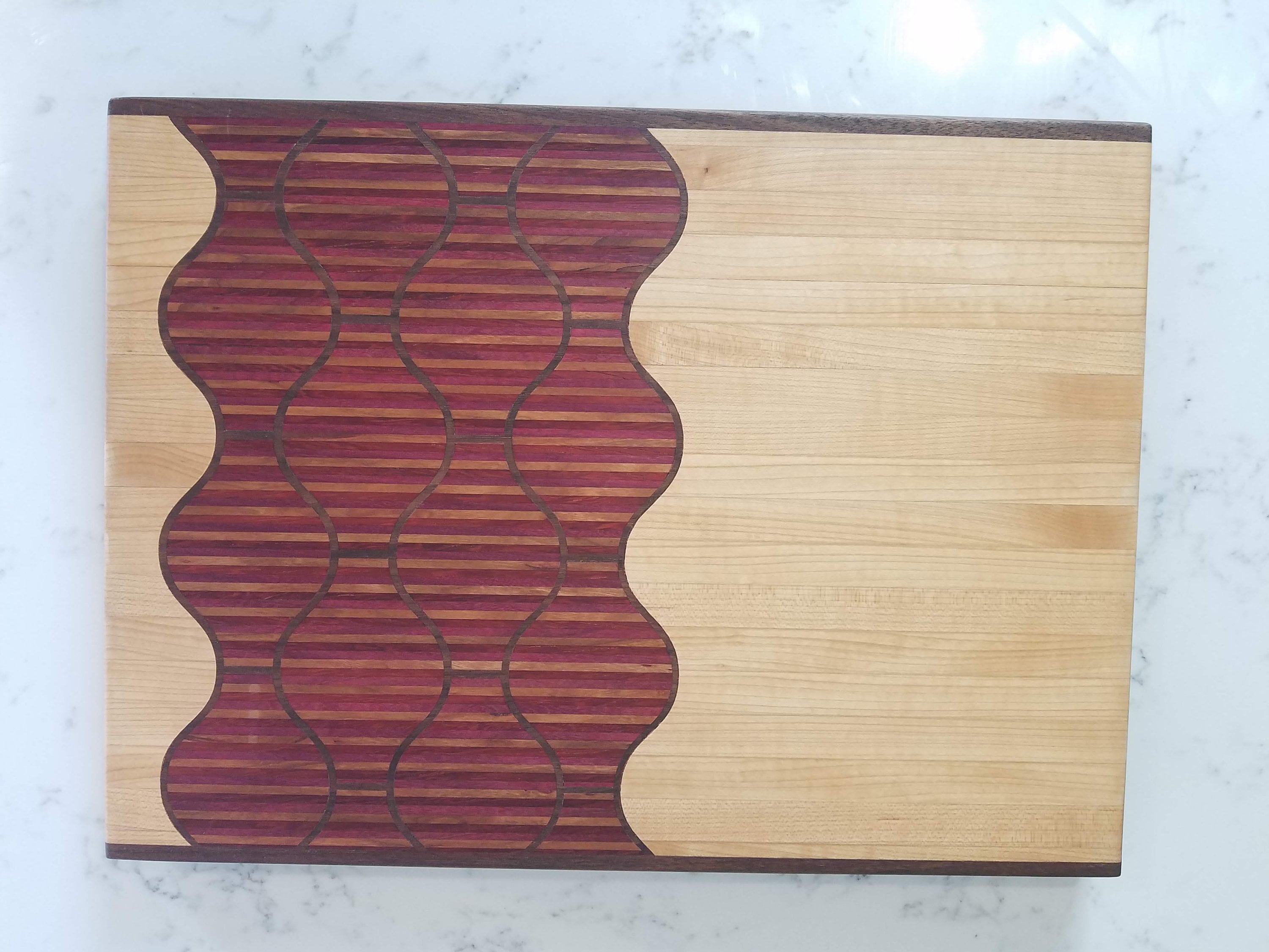 Large Custom Cutting Board With Maple, Walnut, Cherry, Purpleheart, and ...