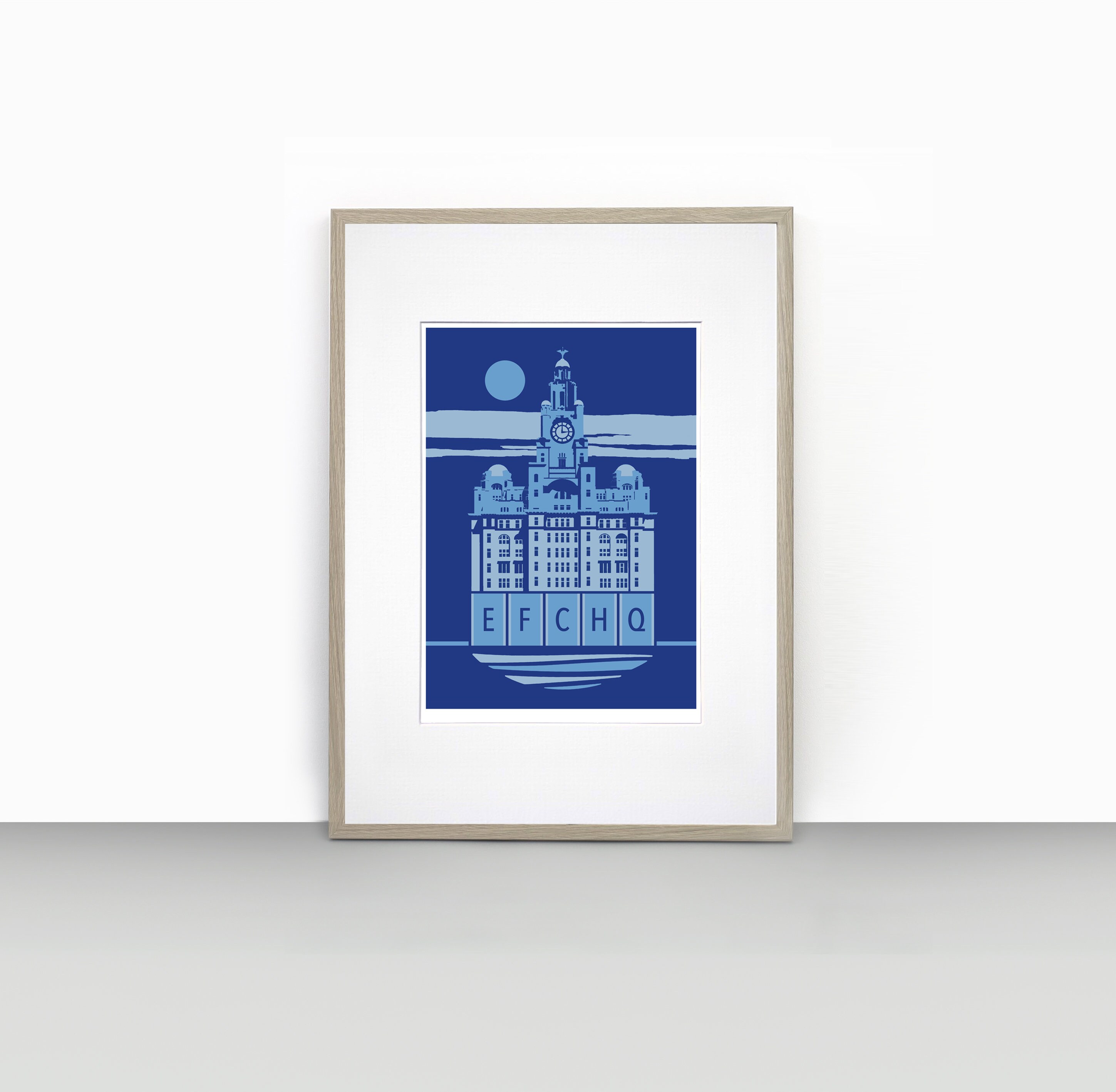 Mounted Everton HQ Giclee Print. Everton Liver Building. Everton ...