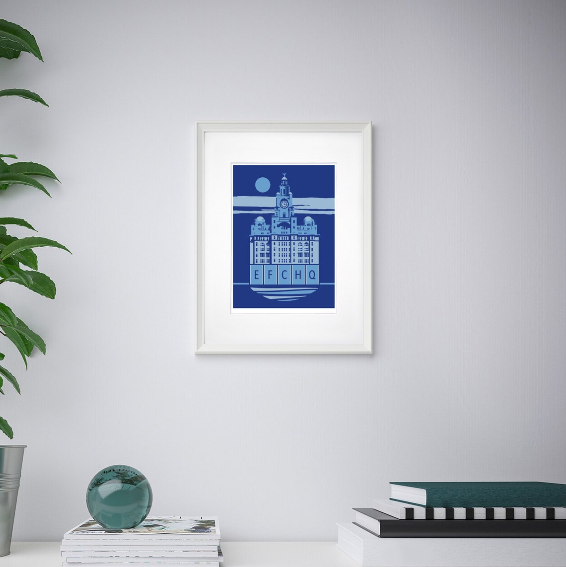 Mounted Everton HQ Giclee Print. Everton Liver Building. Everton ...