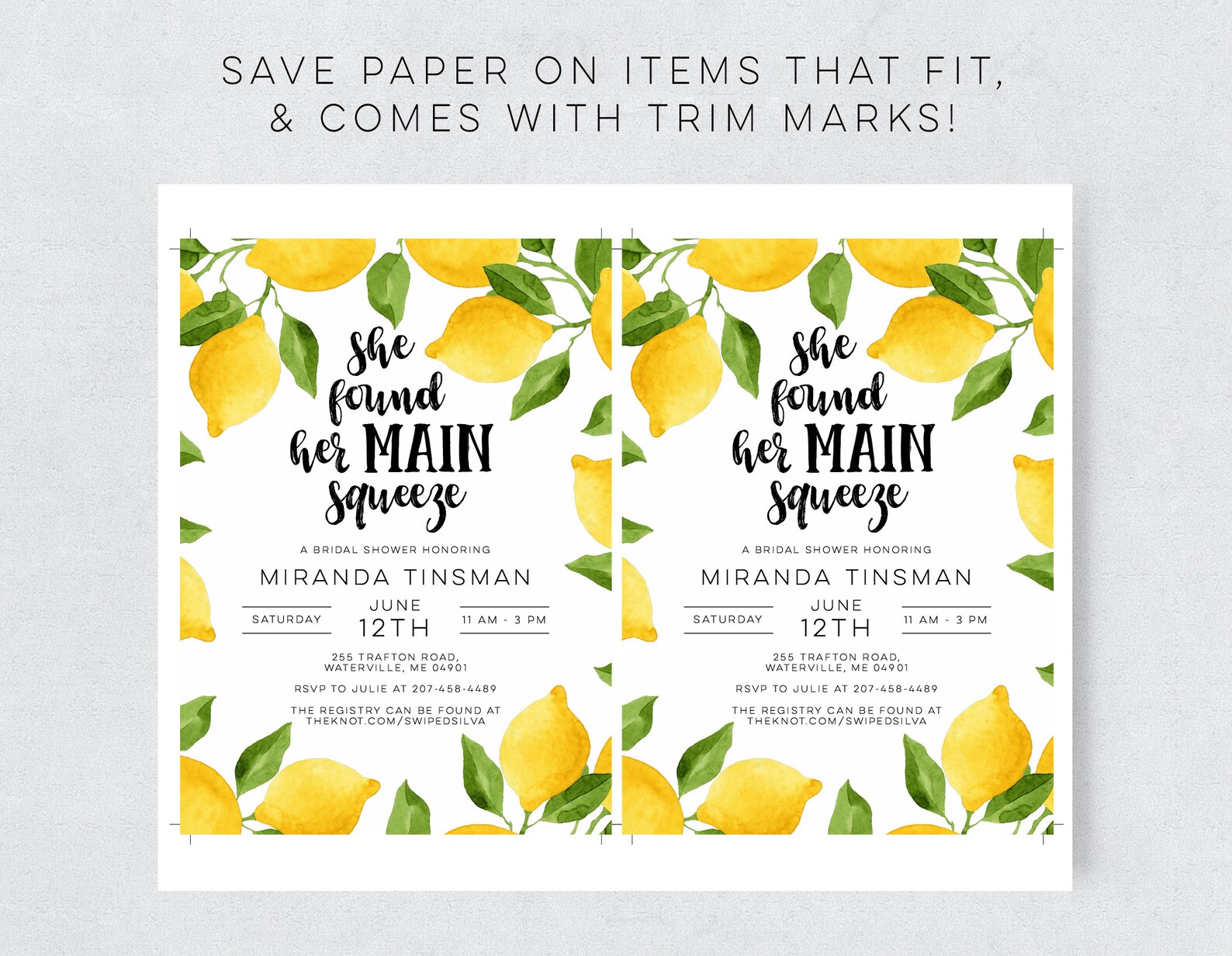 Blank Lemon Invitation Template