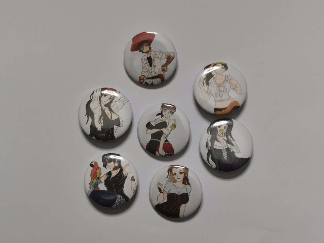 Pretty Pirate Button Badge Set - Etsy