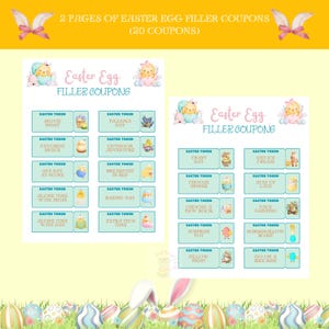 Printable Easter Egg Tokens, Egg Hunt Coupons, Easter Egg Filler ...