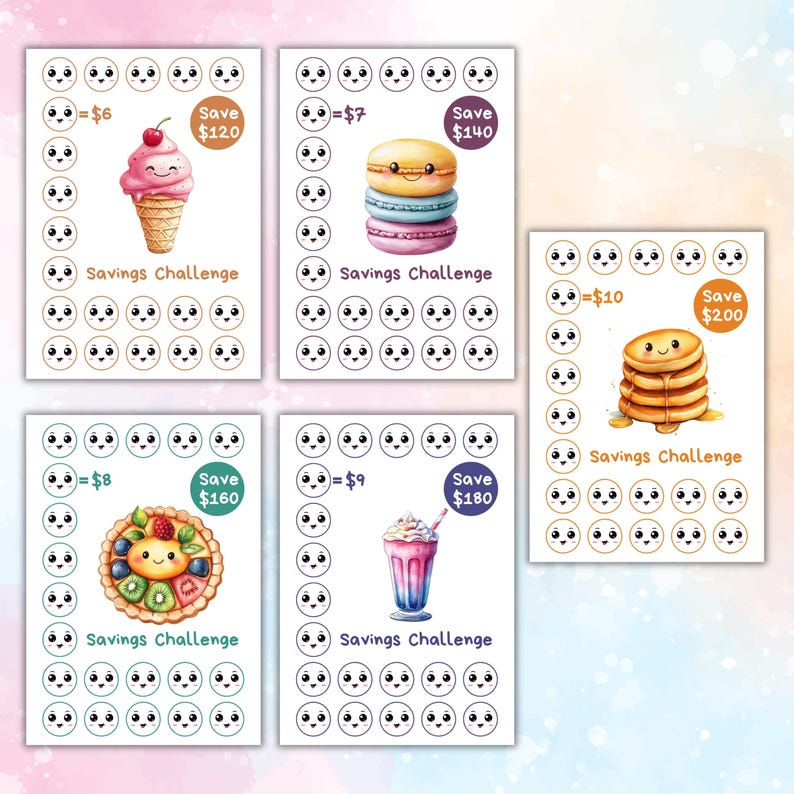 Kawaii Money Savings Challenge, Kids Saving Tracker for Children, Cute ...