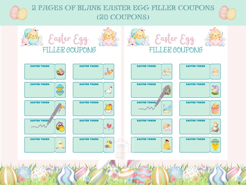 Easter Egg Tokens Printable, Easter Egg Filler Coupons for Kids ...